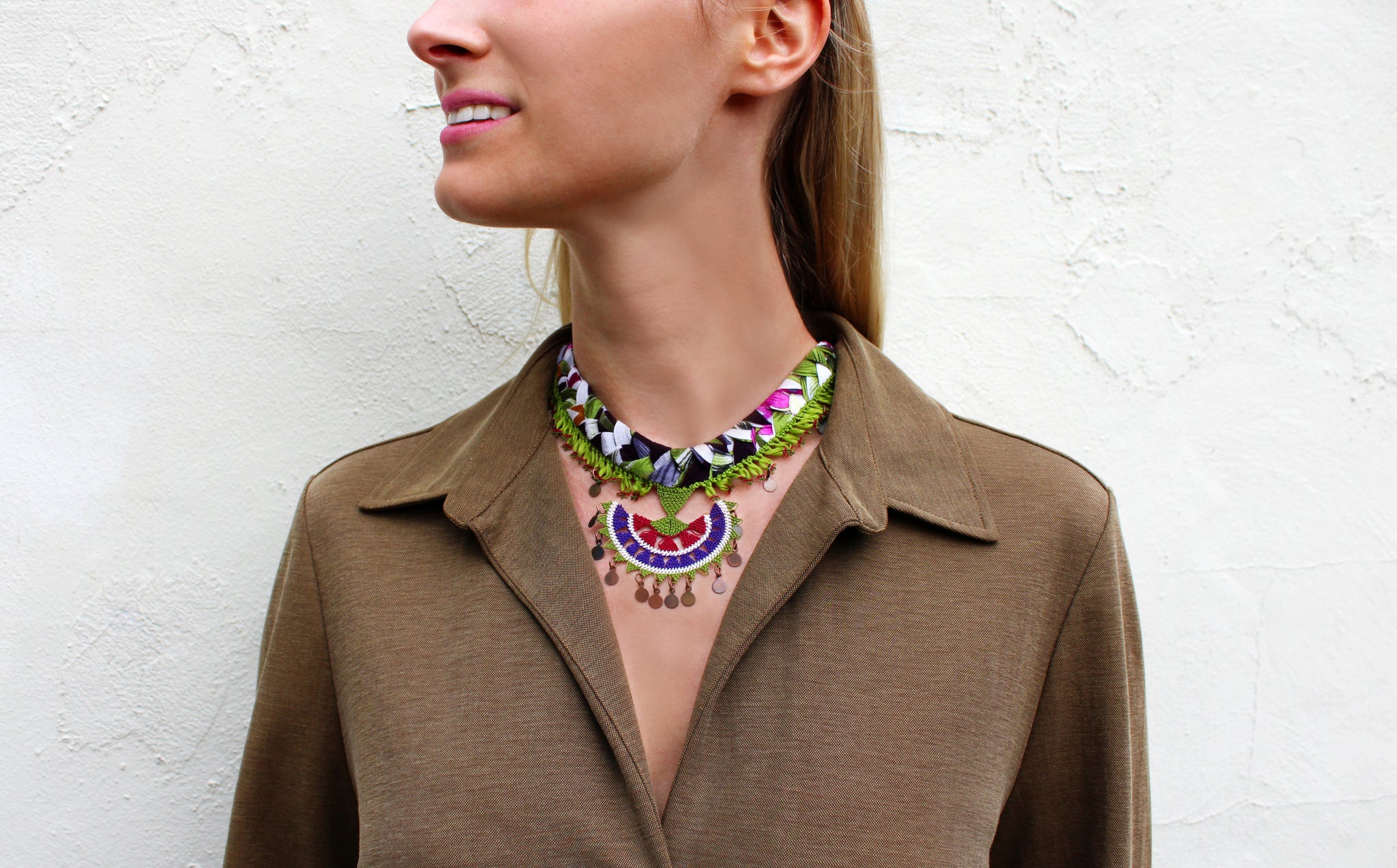 Cyprus Green Nostalgia Necklace with Sun Pendant – Aster Society